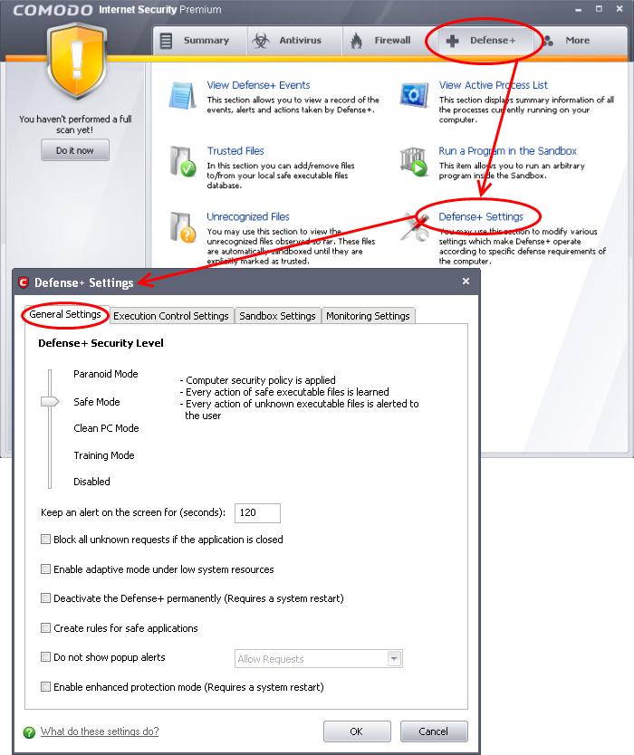 Virus and Spyware Defense+ Set up for Maximum Security and Usability |Comodo Internet Security ...